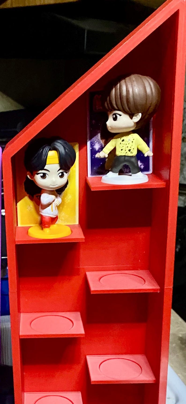 BTS B.T.S. Tiny TAN Happy Meal Toy & Card Shelf Display for 14 Figures ...