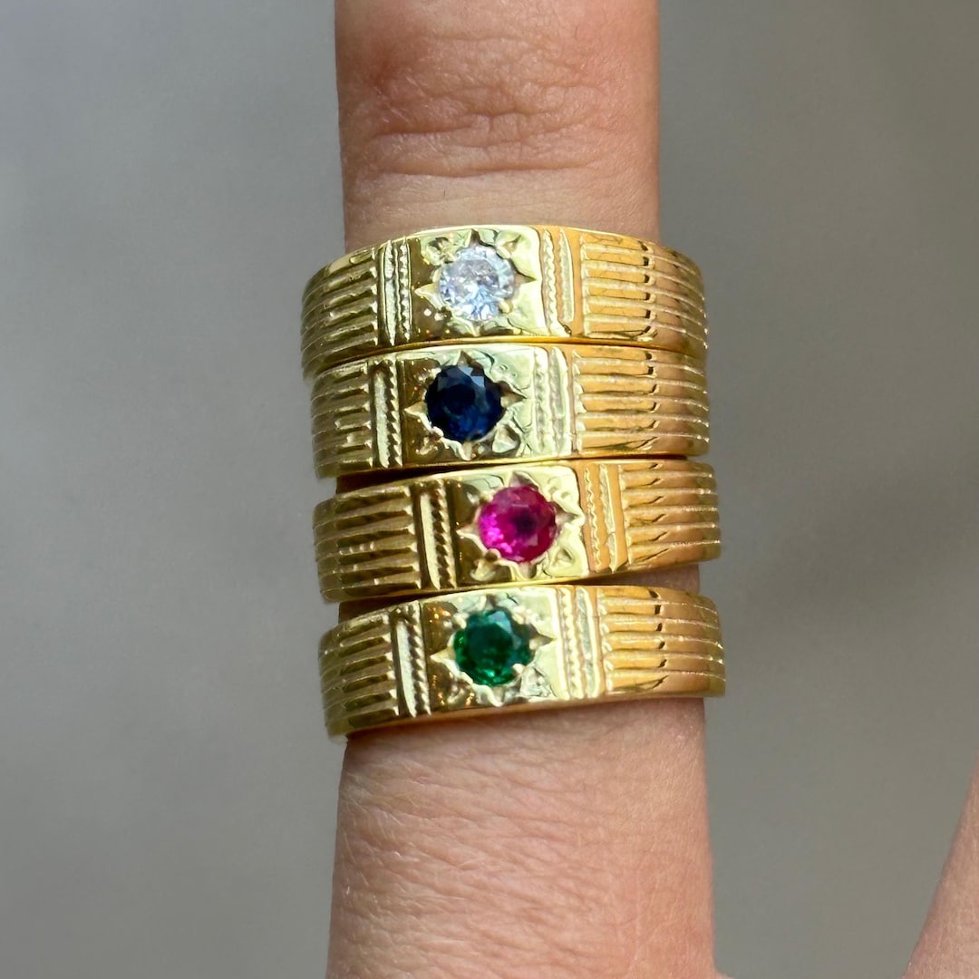 925 Sterling Silver Little Finger Rings | Gold Plated Stacking Rings ...