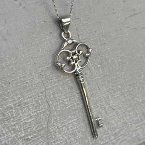 Vintage Key Necklace, Gold Skeleton Key Pendant, Elegant Key Charm ...