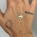 Sun Face Hand Chain Bracelet, Adjustable Gold Plated Sun Charm Jewelry ...