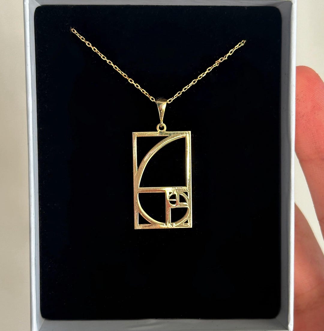 Golden Ratio Necklace Gold Fibonacci Pendant Necklace—geometric ...