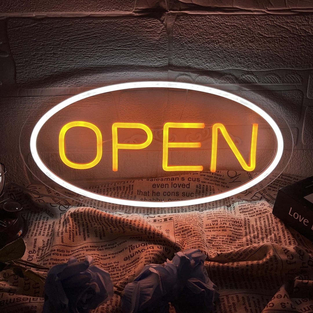 USB Open Neon Sign Neon Bar Sign Business Logo, Welcome Sign for Shop ...