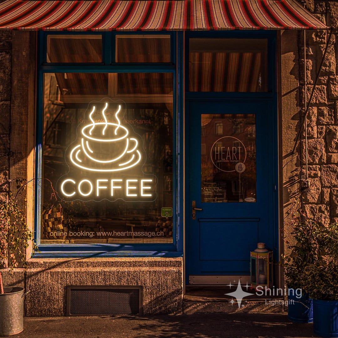 Coffee Neon Sign Coffee Neon Light Coffee Cup Neon Sign Cafe Neon Sign ...