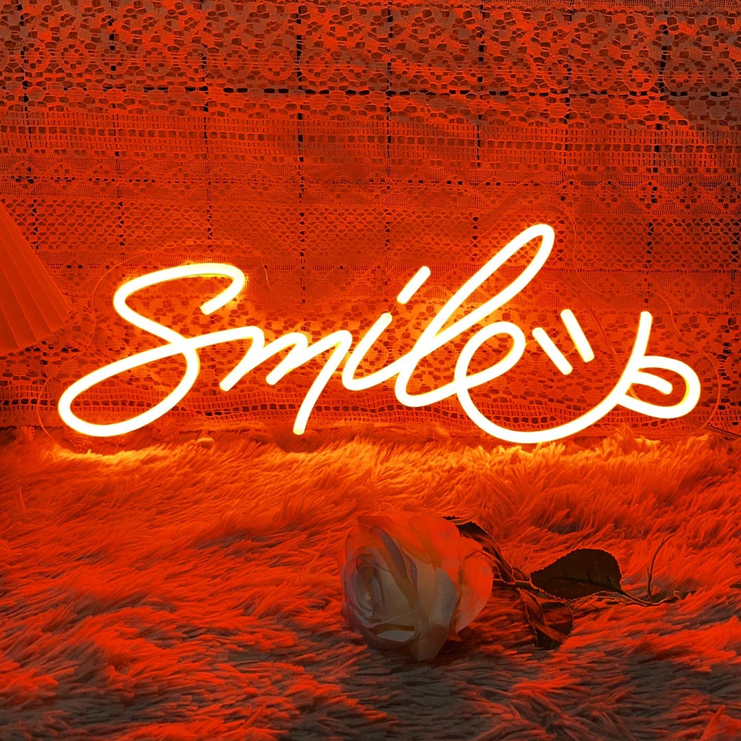Smiley Face Neon Sign Smile Face Led Neon Sign Bedroom Wall Decor Led ...