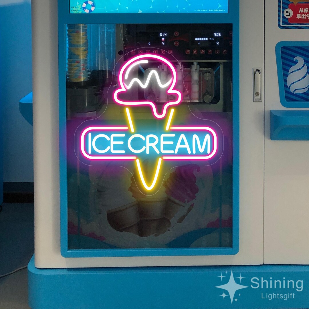 Ice Cream Neon Sign Ice Cream Neon Light Ice Cream Led Sign Home Wall ...