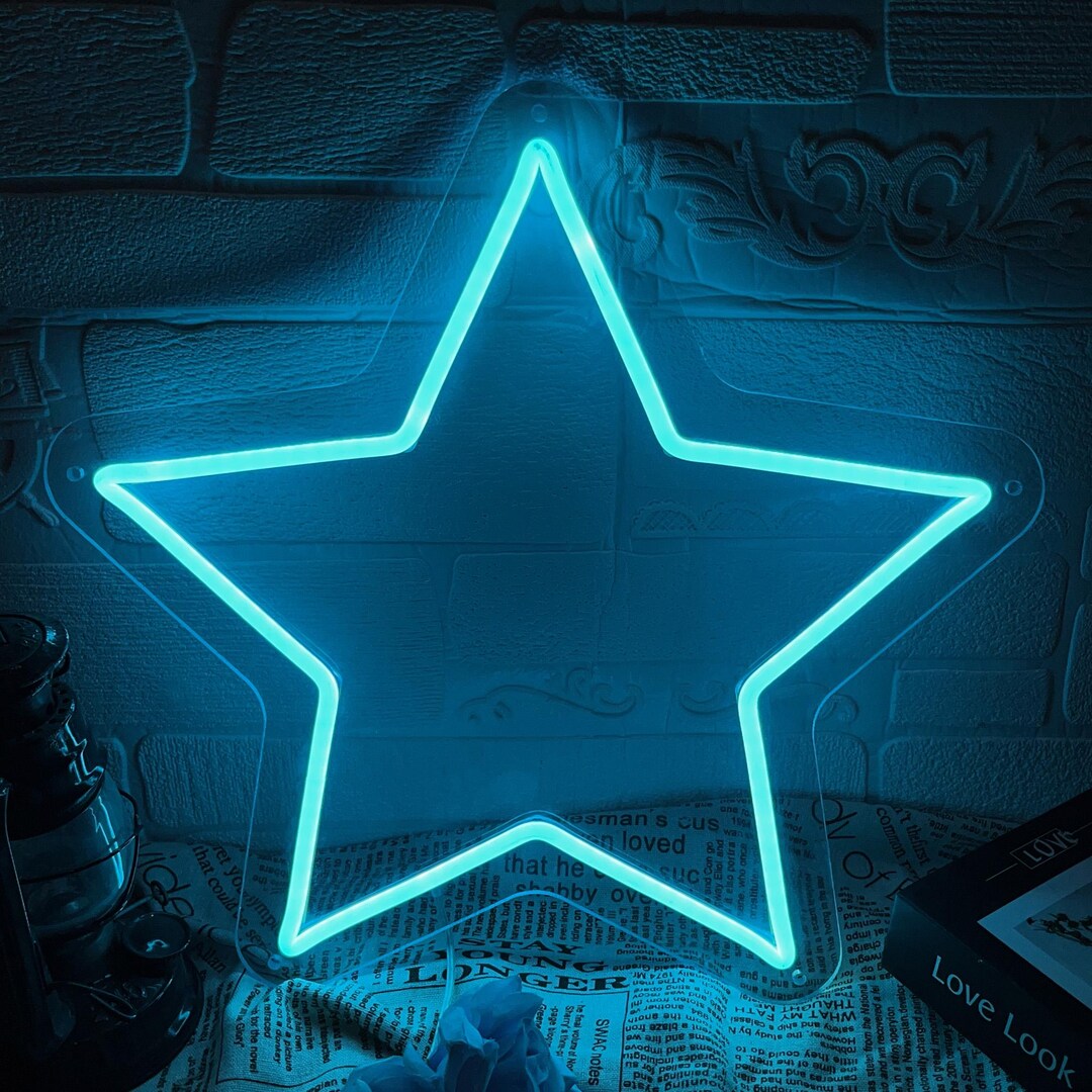 USB Star Neon Sign, Star Space Kid Room, Star LED Sign, Star Light Neon ...