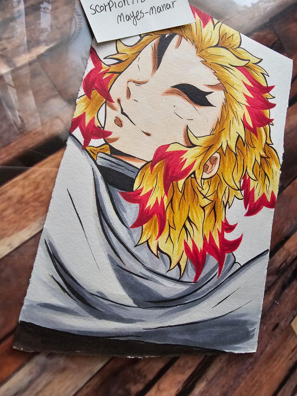 Draw for Rengoku From Demon Slayer- Marker Colors- Takes Over 4hrs - Etsy