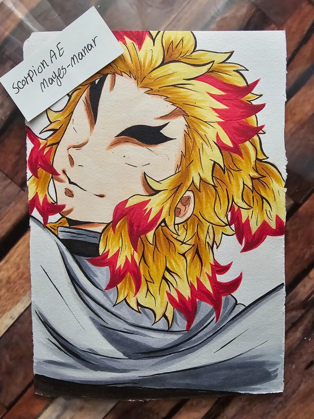 Draw for Rengoku From Demon Slayer- Marker Colors- Takes Over 4hrs - Etsy