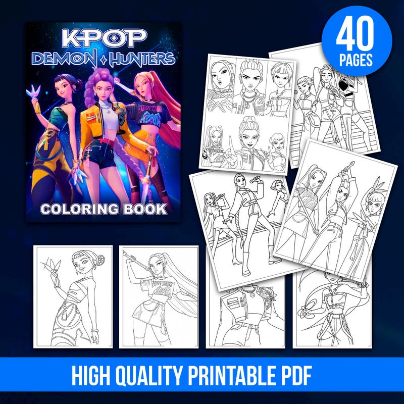 Huntrix Coloring Pages - Etsy