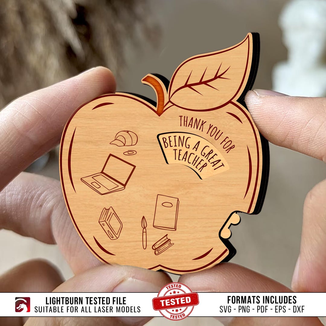 Personalized Teacher Apple Appreciation Thank You Svg Laser Cut File ...