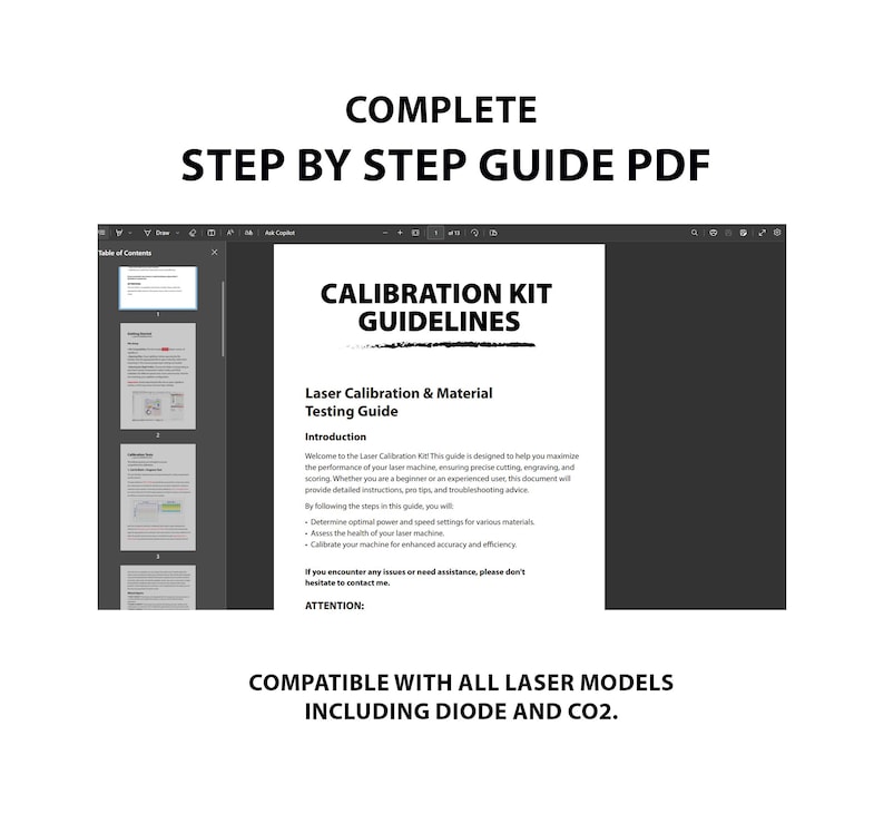 Laser Calibration Pack, Co2-diode Lasers, Lightburn Calibration Test ...