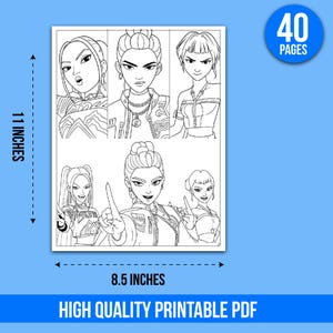 Demon Hunters Kpop Coloring Pages, Huntrix Saja Boys Coloring Book ...