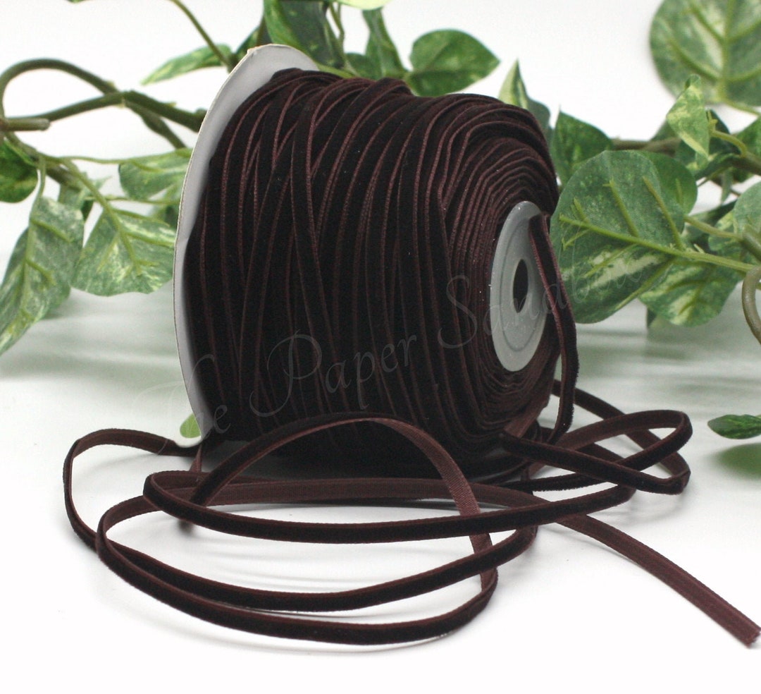 Brown Velvet Ribbon 1/8" Wide BY THE YARD - Etsy
