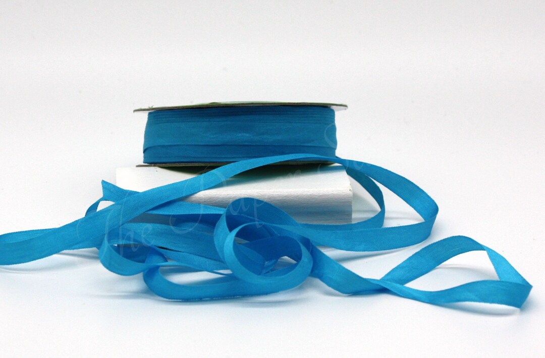 Atomic Blue Silk Ribbon 1/4 Wide by the Yard, Pantone Atomic Blue - Etsy