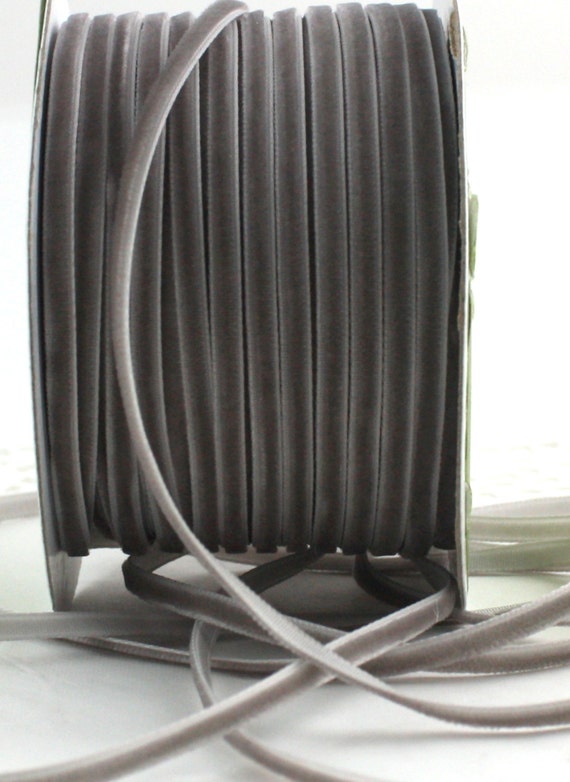 Silver Gray Velvet Ribbon 1/8 Wide BY THE YARD | Etsy