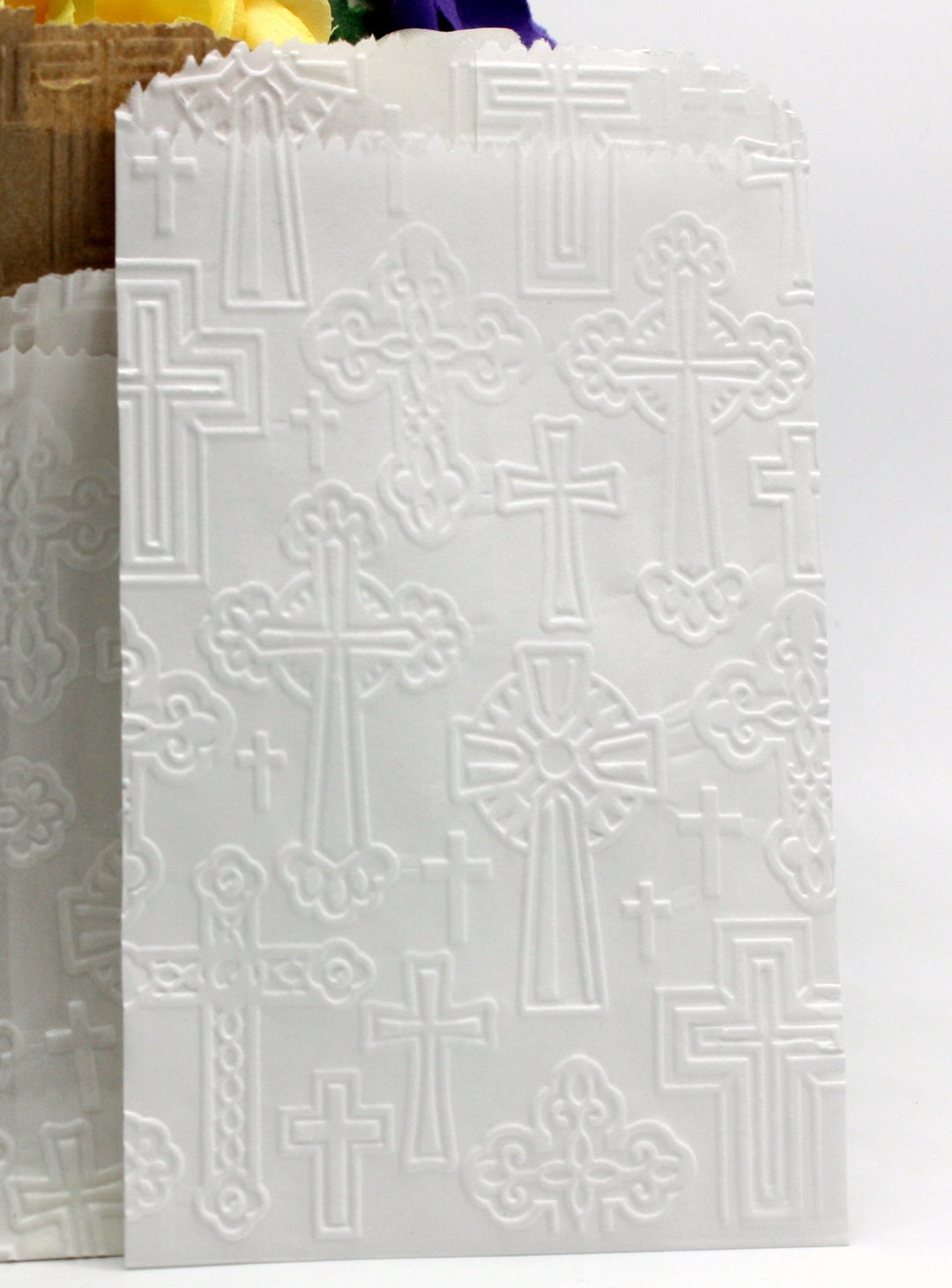 20 Christian Cross Embossed Paper Bags Choice of Size/paper Style - Etsy
