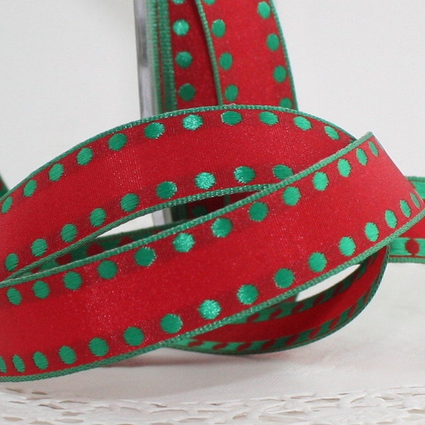 Red Polka Dot Wired Ribbon - Etsy