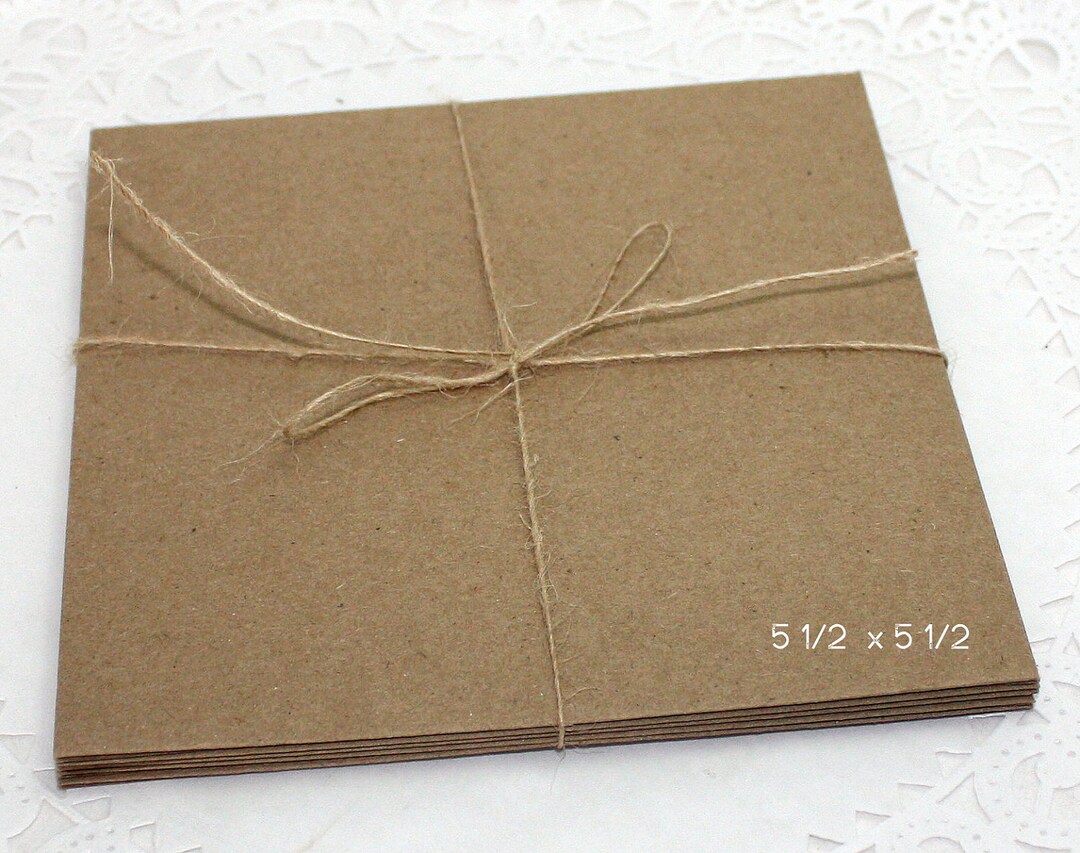 20 Kraft Brown Square Envelopes, 5.5x5.5, Recycled - Etsy