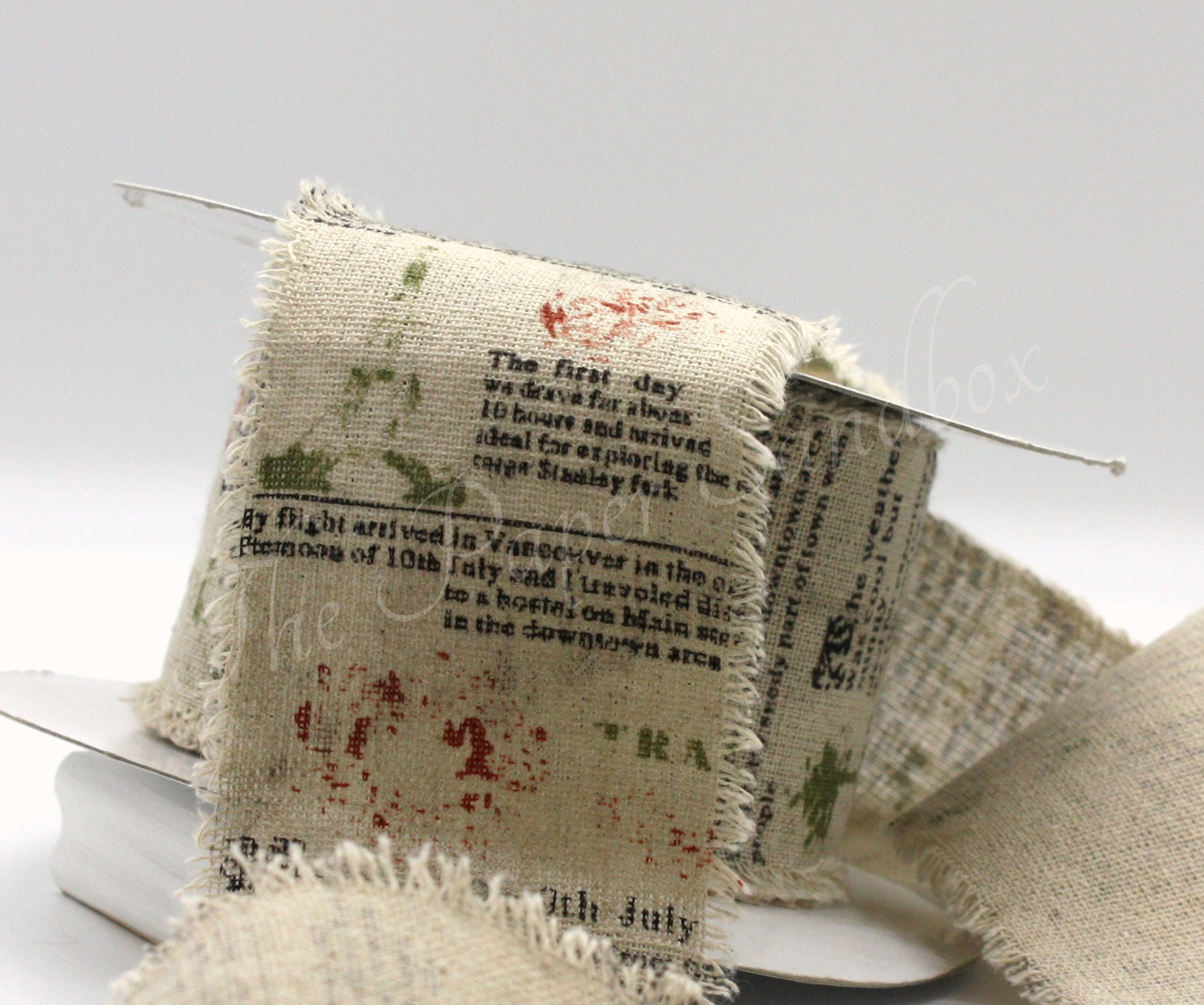 Vintage Letter Print Frayed Ribbon 2.5" Wide by the Yard - Etsy