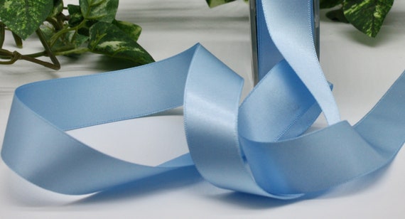 Light Blue Satin Ribbon 7/8 Wide BY THE YARD Double - Etsy