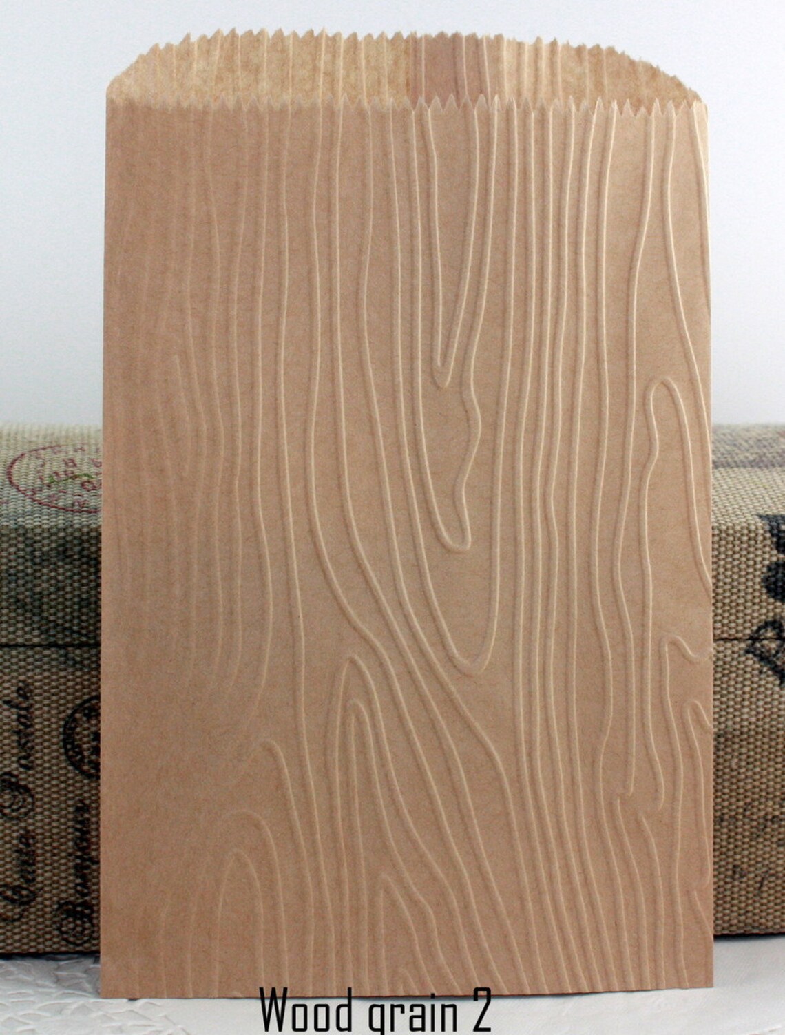 20 Wood Grain Embossed Paper Bags Wedding Favor Bags | Etsy