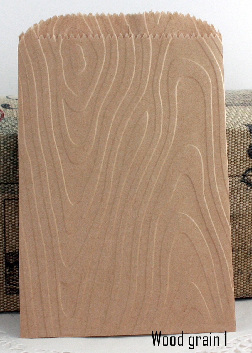 20 Wood Grain Embossed Paper Bags Wedding Favor Bags | Etsy