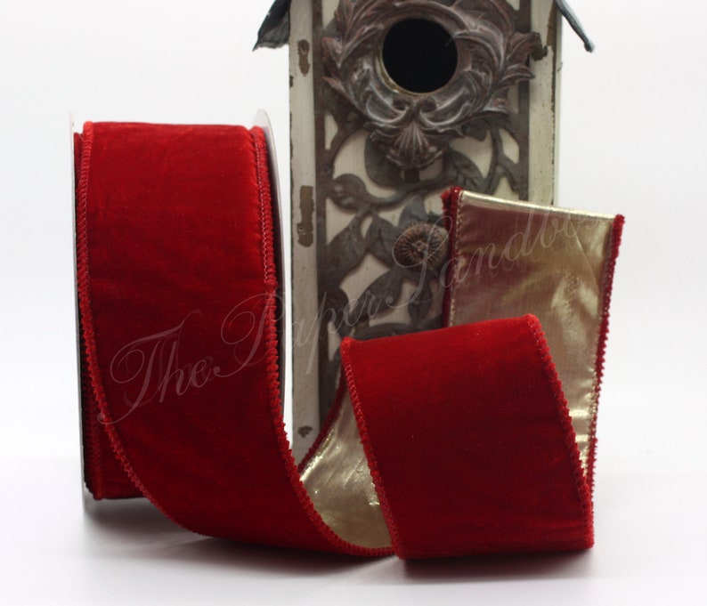 Wired Burnt Orange Velvet Ribbon 2.5" Wide - Etsy