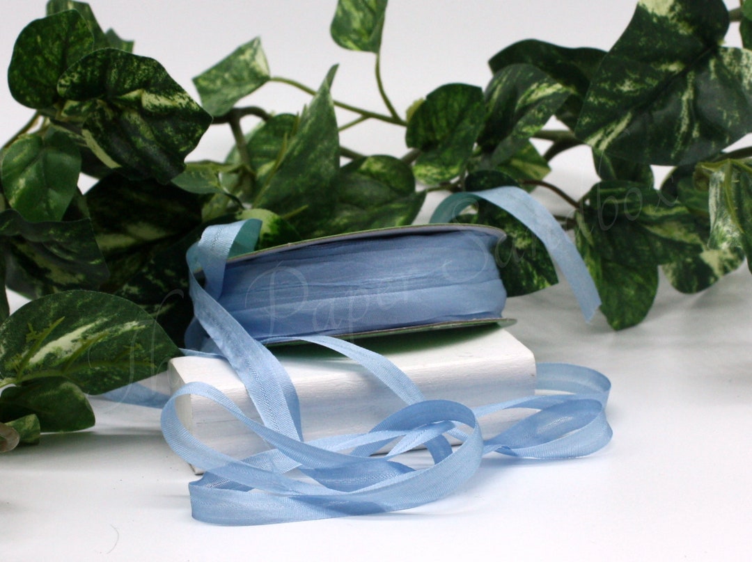 Cerulean Blue Silk Ribbon: Hand-dyed, 1/4"-1.25" Wide - Etsy