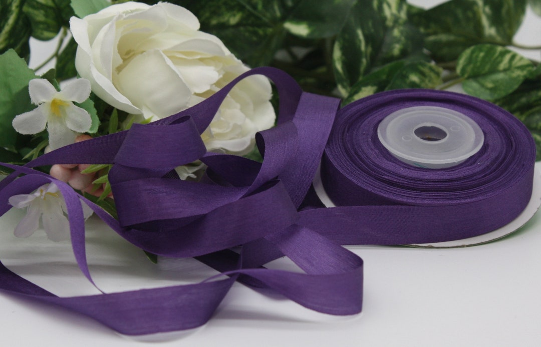 Purple Silk Ribbon 1/2" Wide BY THE YARD - Etsy