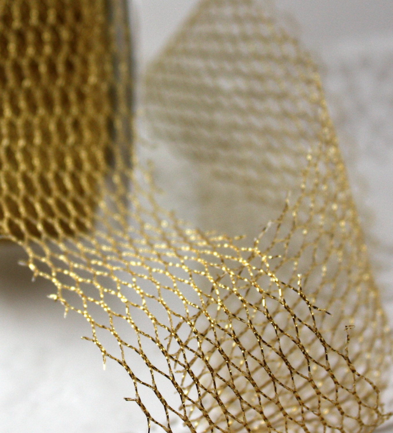 Gold Net Ribbon 2 Wide by the Yard Metallic Gold Ribbon - Etsy