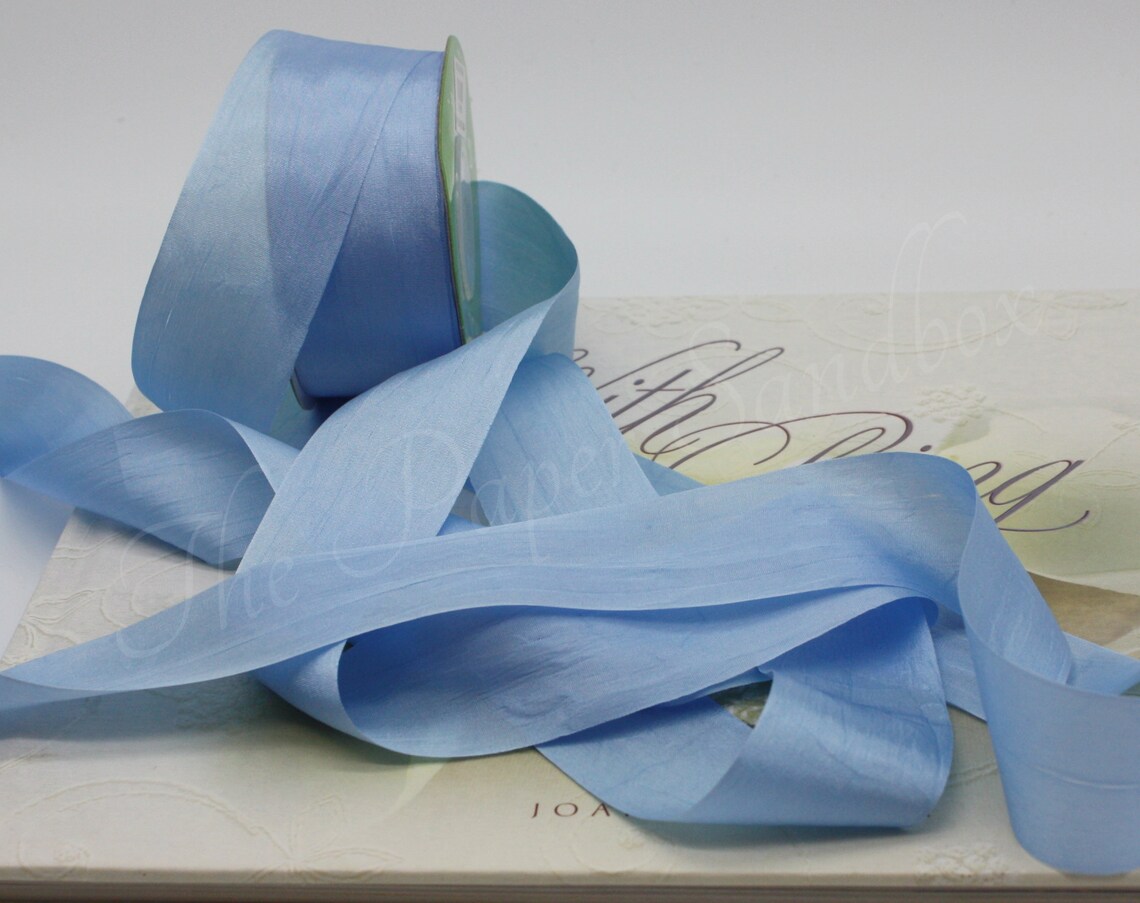 Blue Silk Ribbon 1.25 Wide BY THE YARD Pantone Cerulean - Etsy