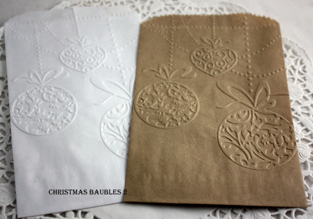 20 Christmas Embossed Bags Choice of Size/pattern - Etsy