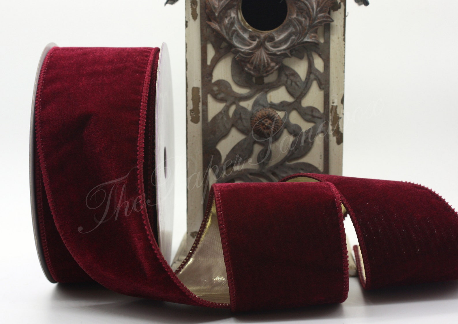 Wired Olive Green/gold Velvet Ribbon 2.5 Wide by the - Etsy