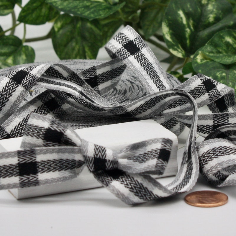 Gray Plaid Ribbon - Etsy