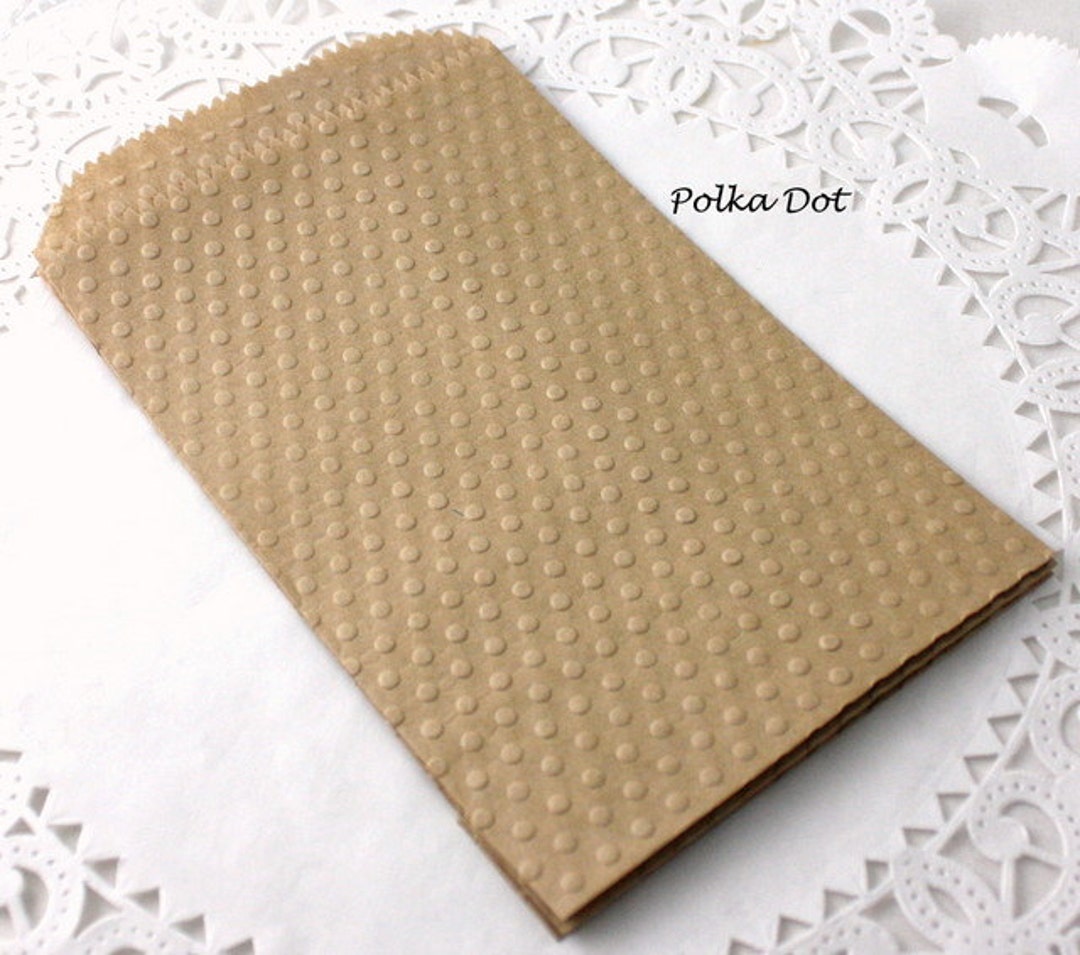 20 Polka Dot Embossed Paper Bags Choice of Size/style - Etsy