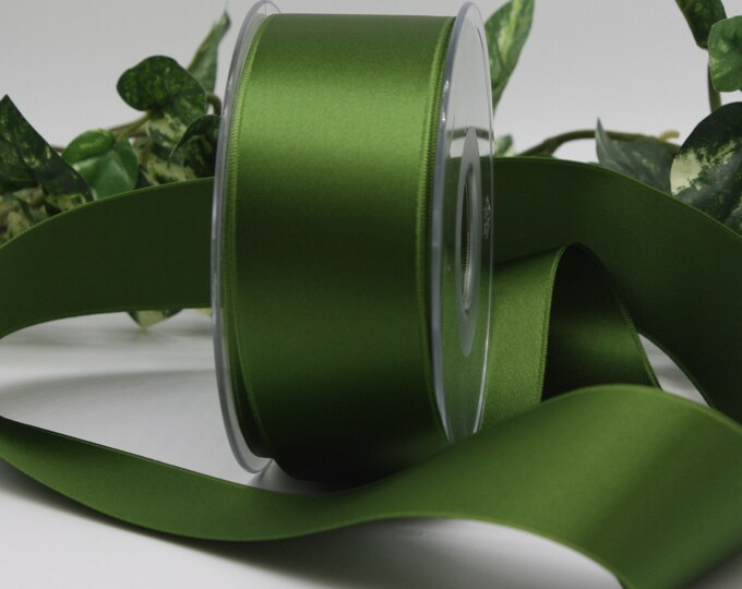 Dark Moss Green Satin Ribbon 1.5 Wide BY THE YARD - Etsy