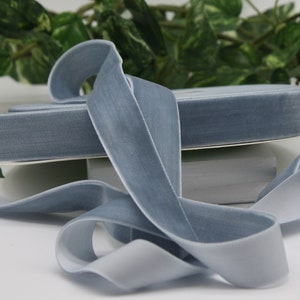 Dusty Blue Velvet Ribbon 3/4 - 1.5" Wide BY THE YARD - Etsy