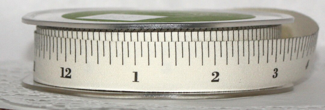 12 Inch Ruler Printed Ribbon 3/4” Wide BY THE YARD 100% Cotton - Etsy