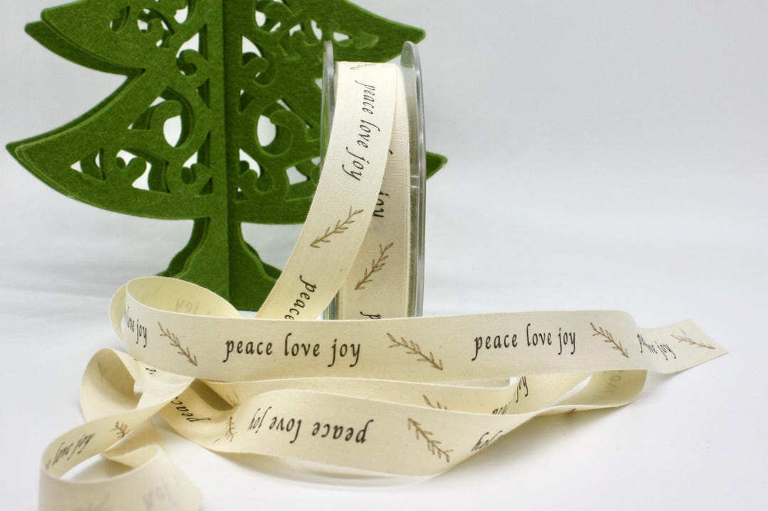 Peace/love/joy Printed Cotton Ribbon 3/4” Wide BY THE YARD - Etsy