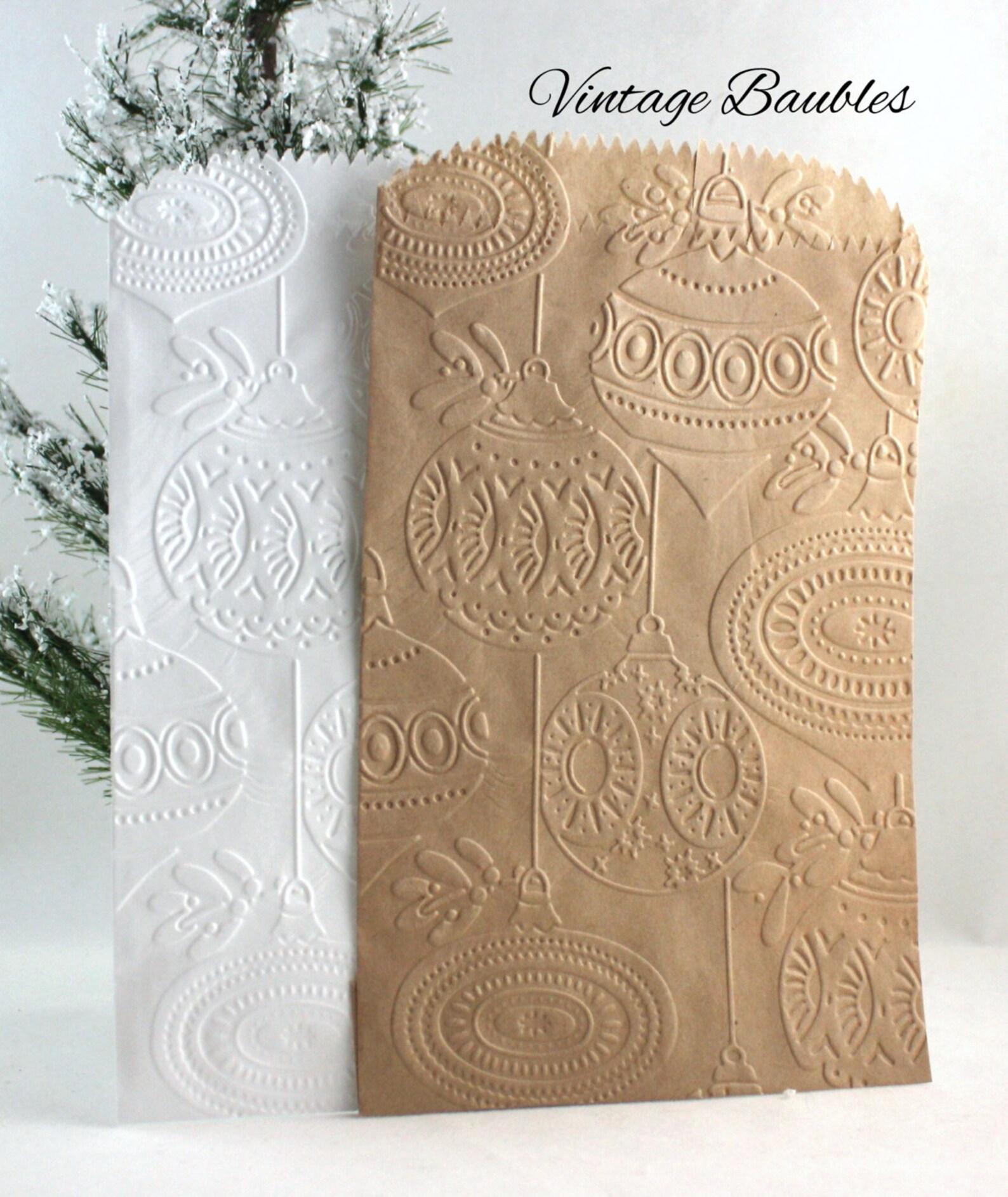 20 Holly Embossed Paper Bags Choice of Color/size - Etsy