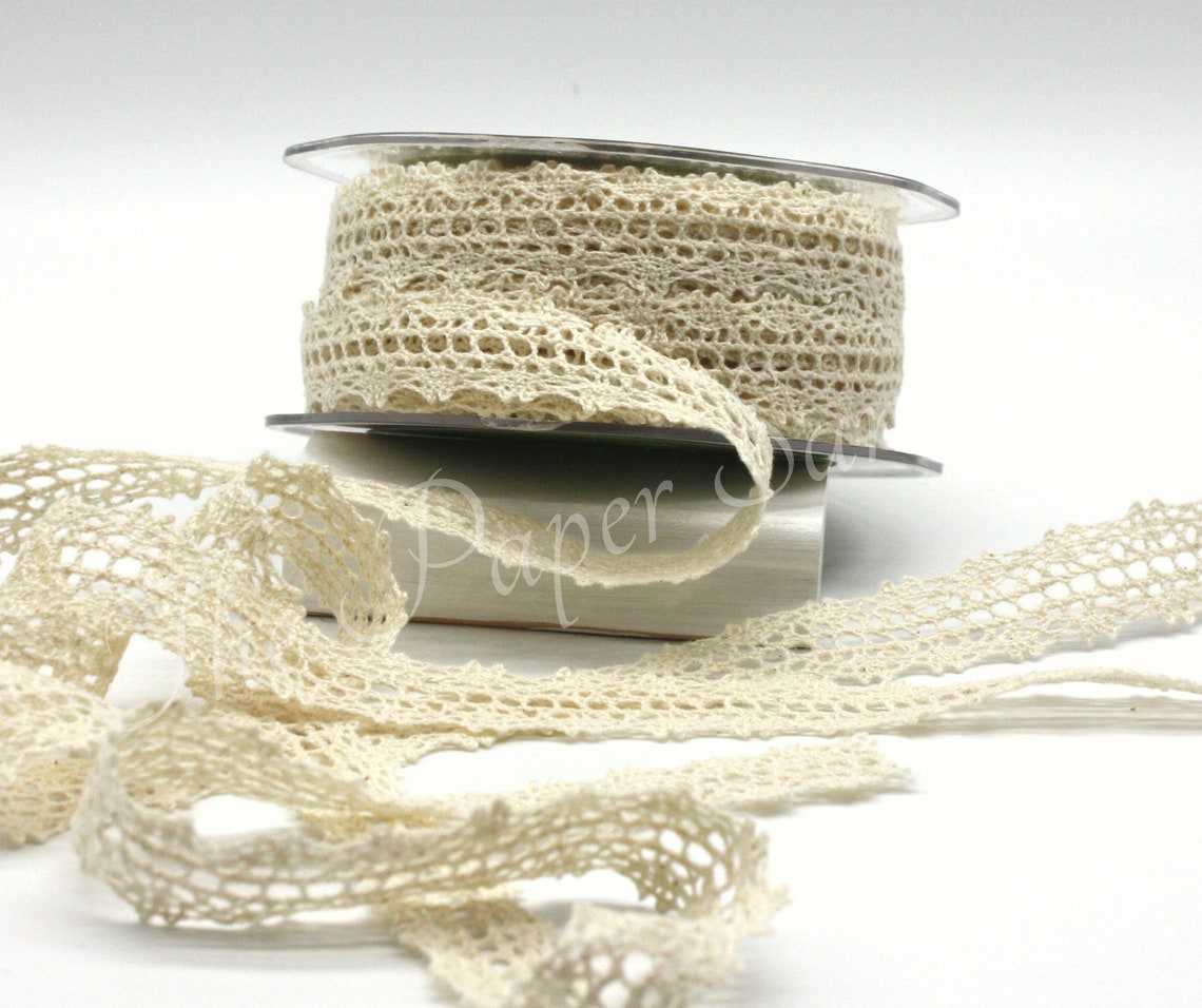 Ivory Cotton Lace Ribbon 5/8 wide by the yard Ivory Lace | Etsy