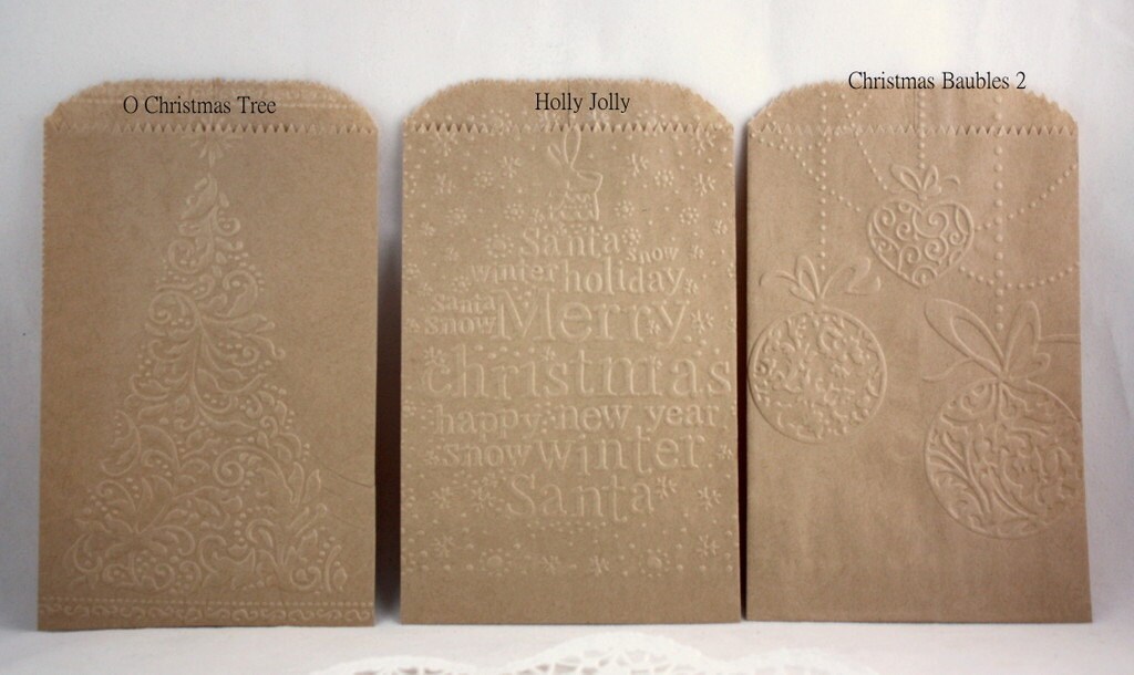 20 Christmas Embossed Paper Bags Choose Pattern Style Sizes - Etsy