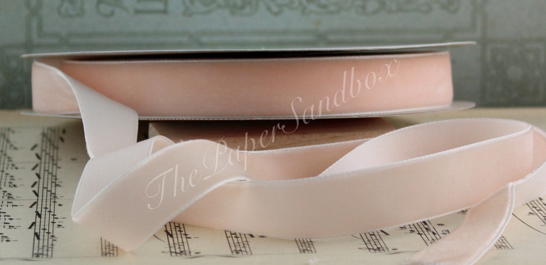 Blush Velvet Ribbon 3/4" Wide BY THE YARD, Pantone Blush - Etsy