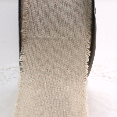 Antique White Cotton Linen Ribbon Frayed Raw Edge by the - Etsy