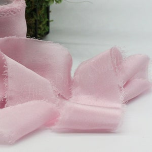 Pink Frayed Silk Ribbon 2 Wide BY THE YARD - Etsy