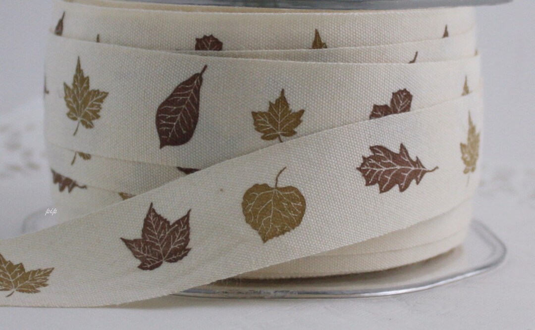 Fall Leaves Printed Ribbon 3/4" Wide BY THE YARD - Etsy
