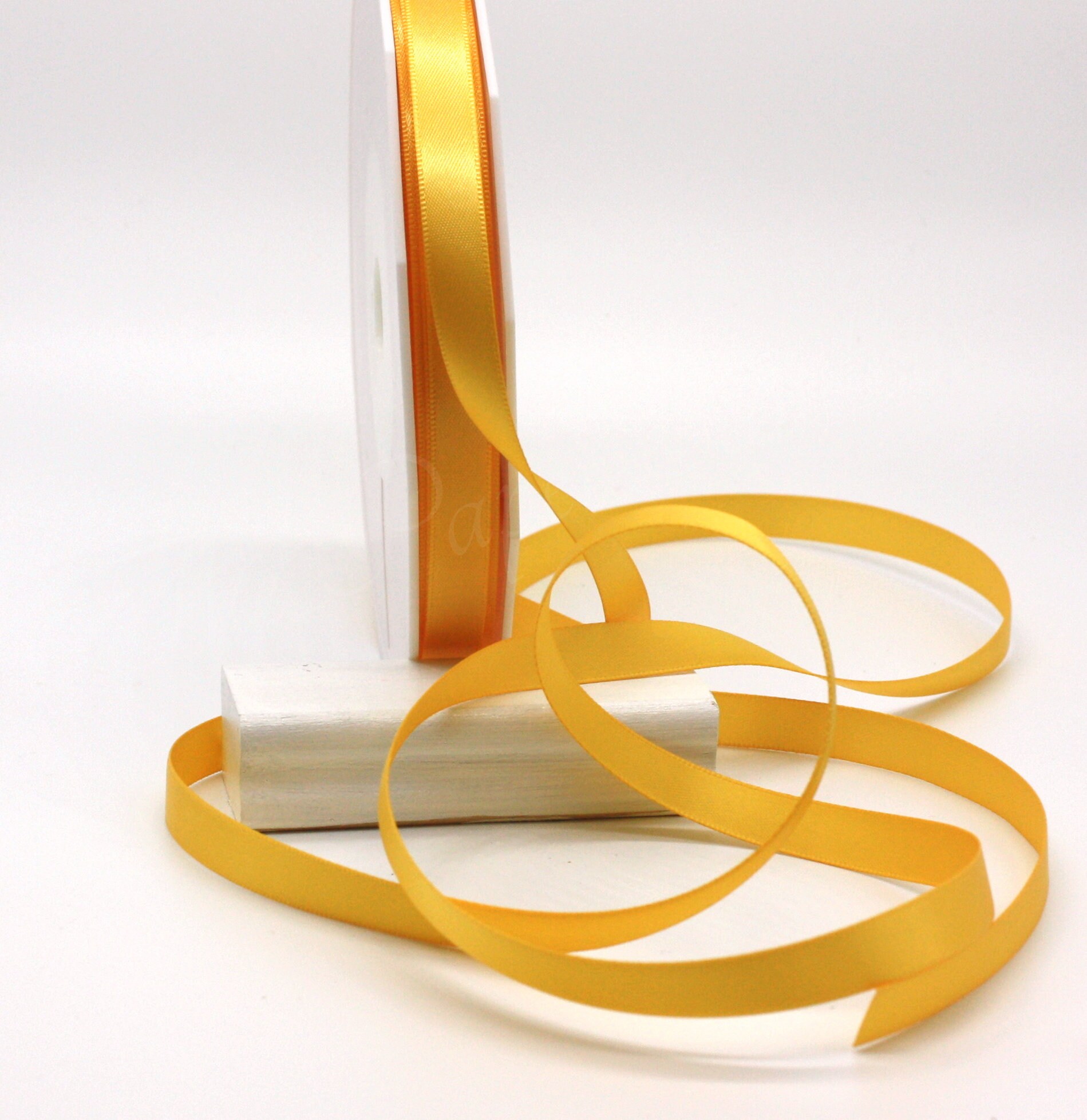 Yellow Gold Satin Ribbon 3/8 wide by the yard Double | Etsy