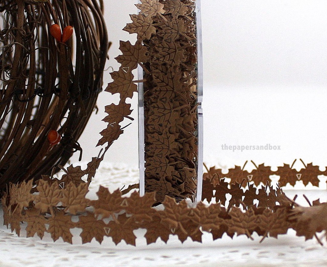Brown Maple Leaves Ribbon Trim 1/2" Wide by the Yard, Brown Leaf Trim ...