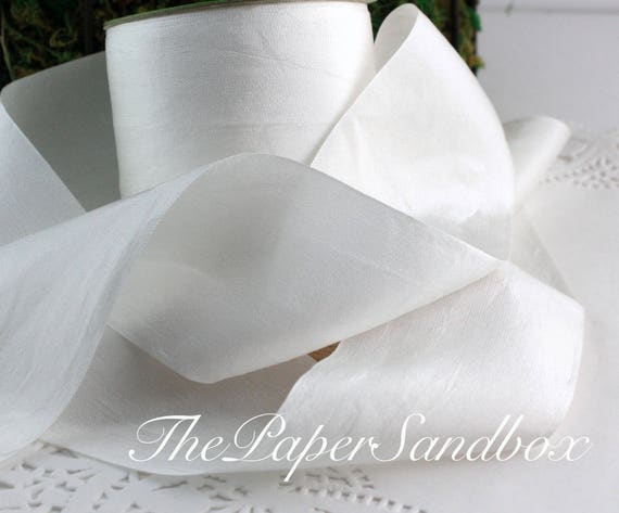 White Silk Ribbon 2 Wide BY THE YARD Hand Dyed Silk - Etsy