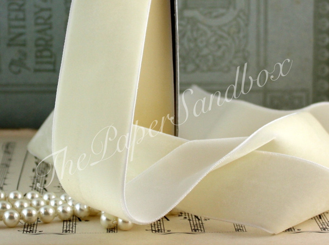 Ivory Velvet Ribbon, 1.5" Wide by the Yard - Etsy
